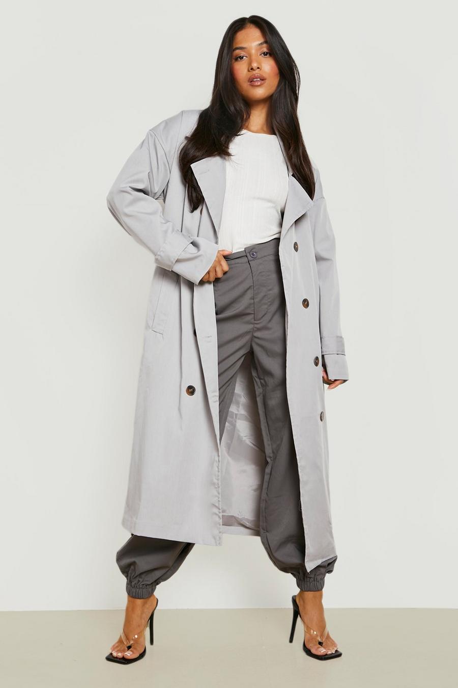 Petite Oversized Longline Utility Trench Coat | boohoo Petite Oversized Longline Utility Trench Coat | boohoo